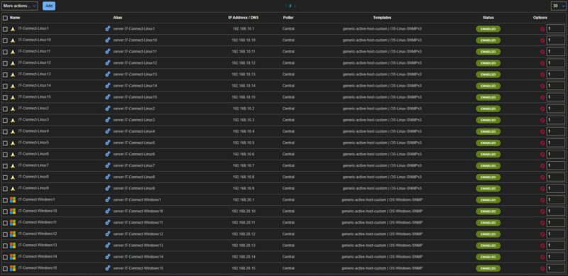 Centreon : importer des hôtes en masse avec un fichier CSV