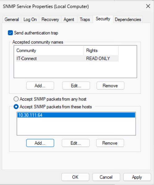 Centreon : supervision des serveurs Windows avec SNMP