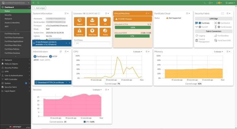 VMware Workstation Pro : créer un firewall FortiGate en VM