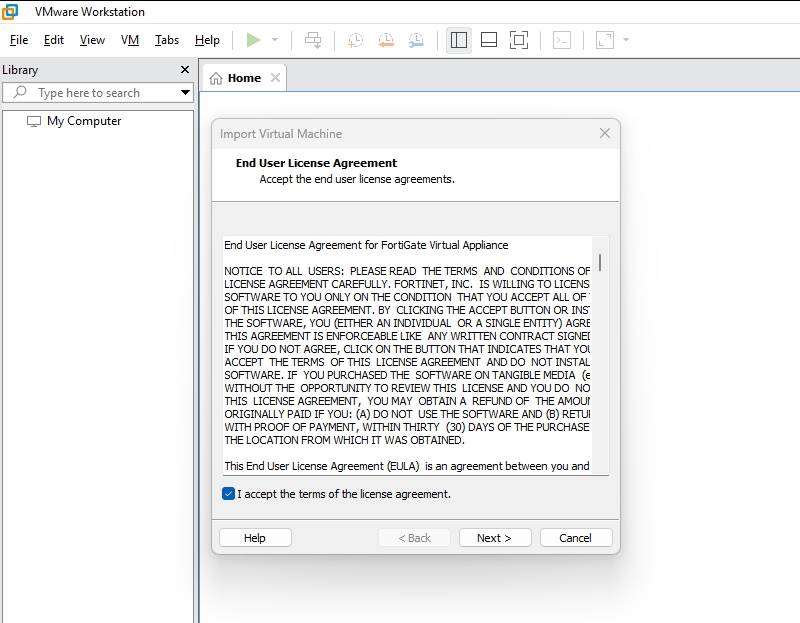 VMware Workstation Pro : créer un firewall FortiGate en VM