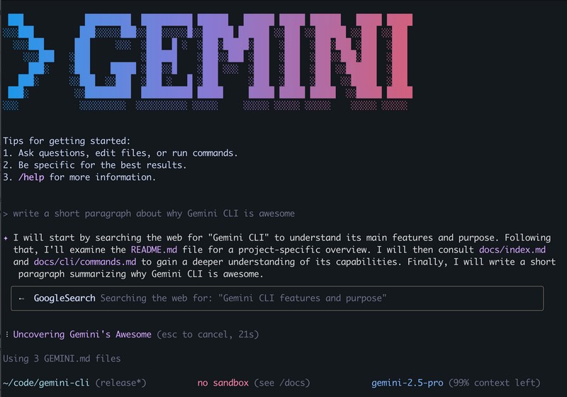 Google dévoile Gemini CLI : l'IA dans votre terminal