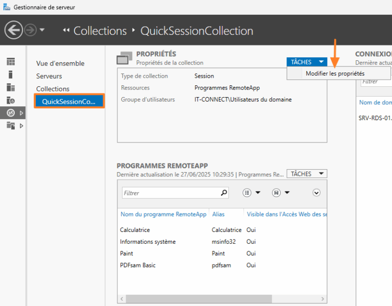RDS sous Windows Server 2025 : Publier une RemoteApp