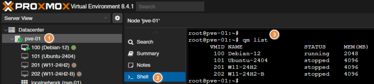 Proxmox VE - La gestion des snapshots sur les VM
