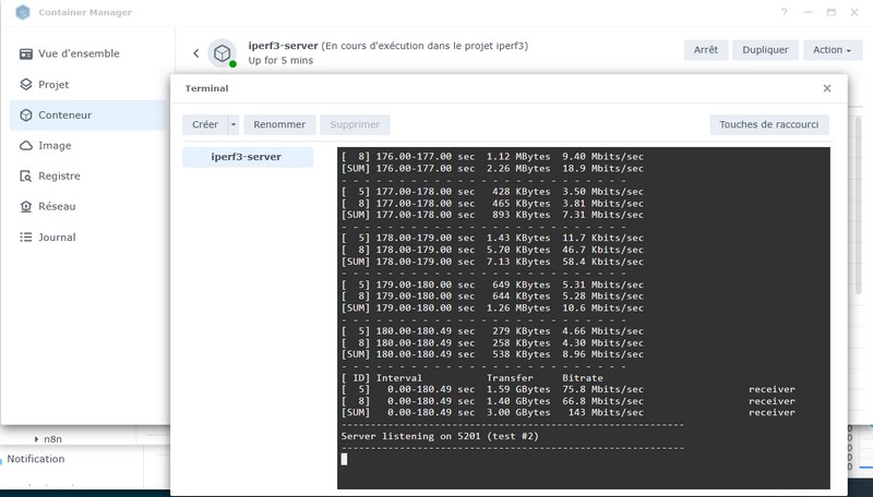 NAS Synology : mesurer la bande passante réseau avec iperf3