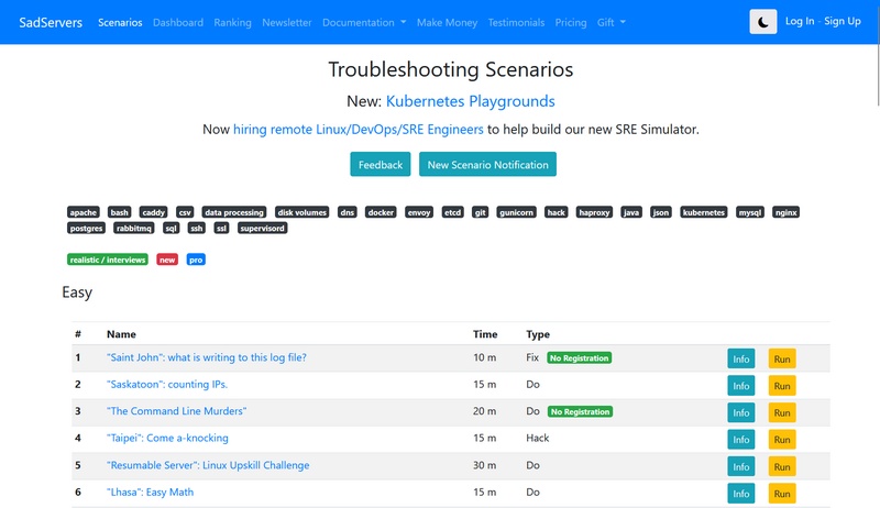 SadServers : entraînez-vous à dépanner des serveurs sous Linux