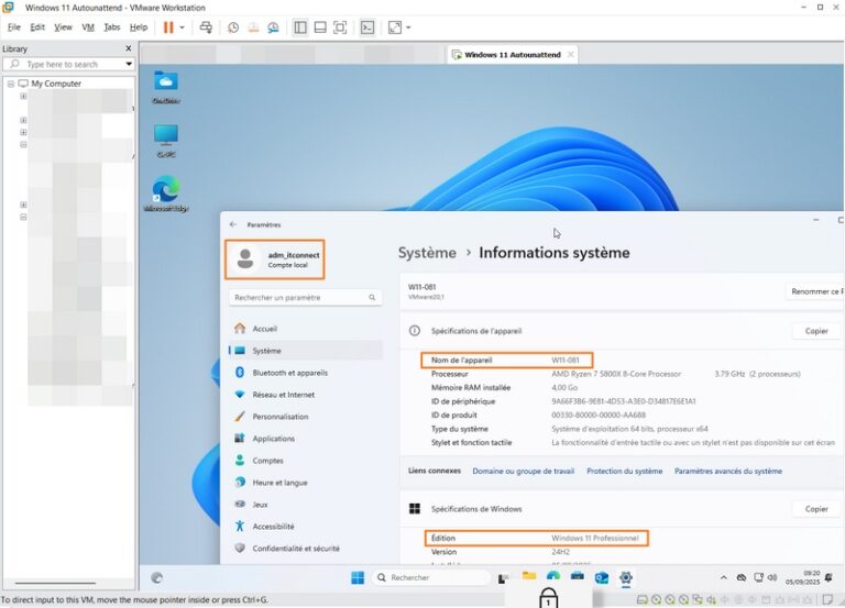 VMware Workstation : installer Windows avec un fichier de réponse