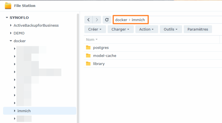 NAS Synology : installer immich avec Docker