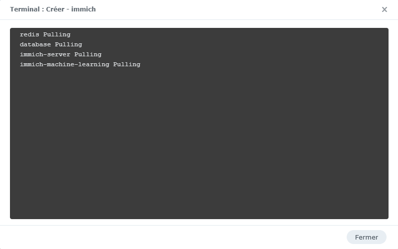 NAS Synology : installer immich avec Docker